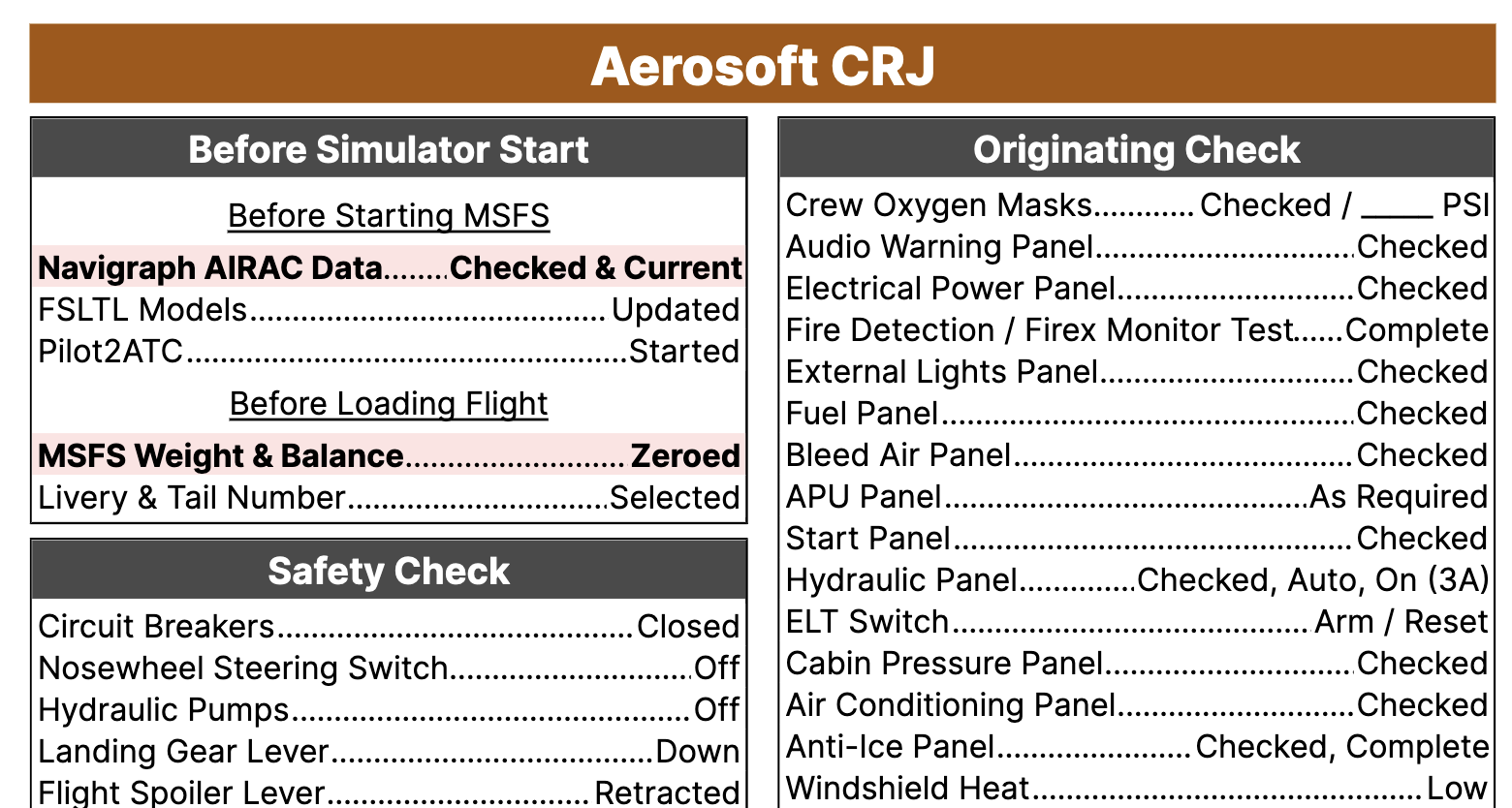 fs-checklist-studio - Create custom flight simulator checklists